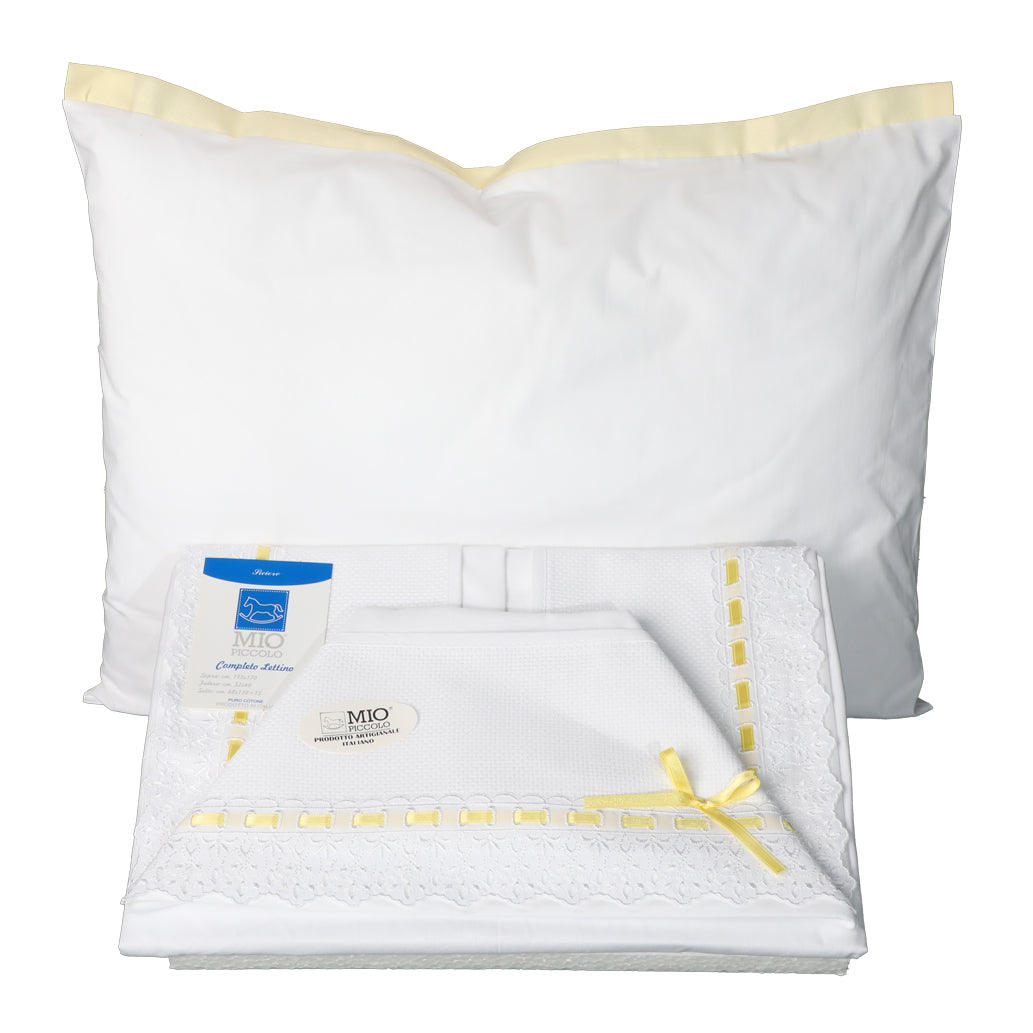 Set Lenzuolino per Culla Lettino da Ricamare Mio Piccolo Fiocco ...